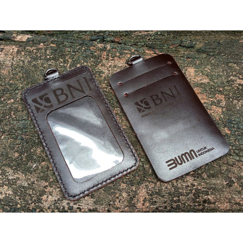 Jual Name Tag Id Kulit Sapi Asli Custome Grafir Logo Bank BNI | Shopee ...