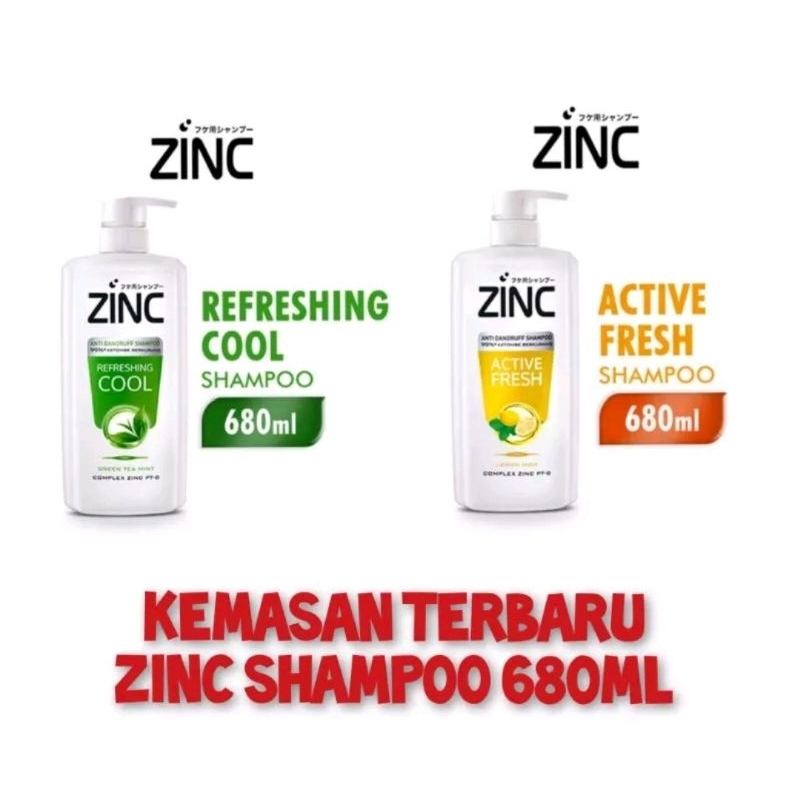 Jual ZINC Shampoo Refreshing Cool / Active Fresh 680ml | Shopee Indonesia