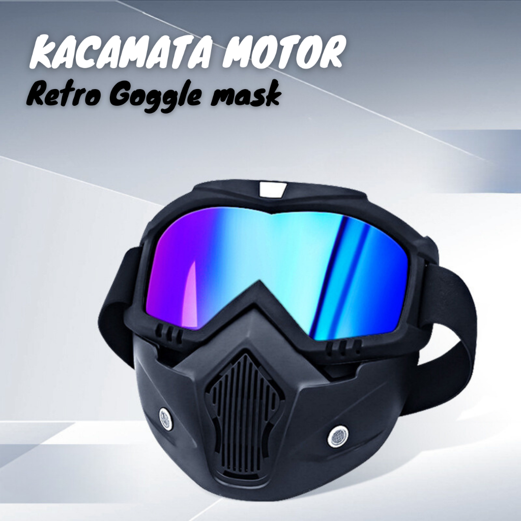 Jual kaca helm retro Kacamata Goggle Mask Motor Retro Kaca Mata Google ...