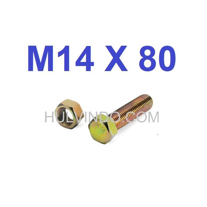 Jual BAUT MUR HEX KUNING M14 X 80 | Shopee Indonesia