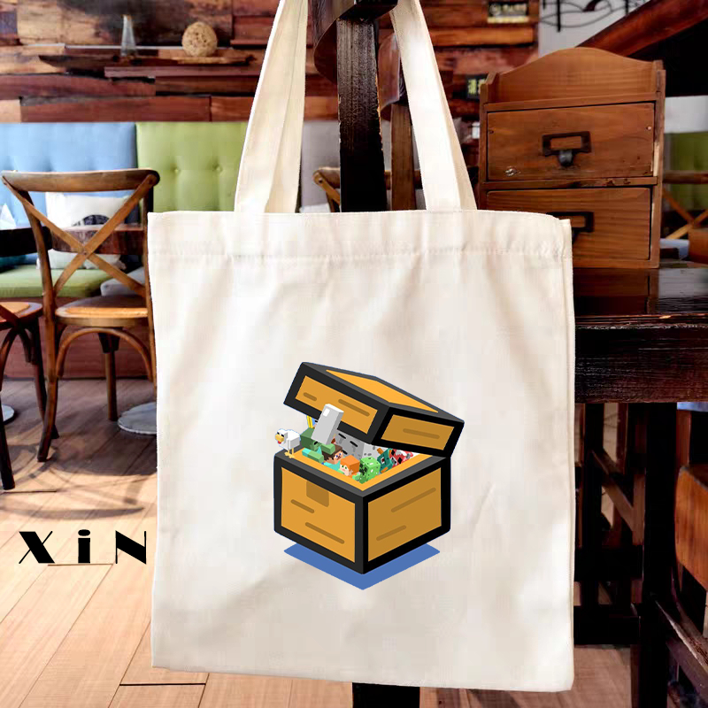 Jual Tote Bag Kanvas Motif Minecraft / totebag tas belanja | Shopee ...