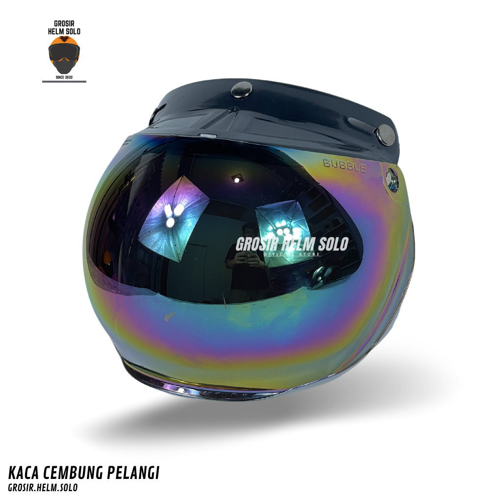 Jual KACA HELM BOGO MODEL CEMBUNG WARNA SMOKE/CLEAR/SILVER/PELANGI ...
