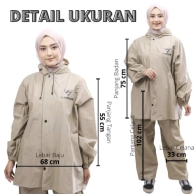 Jual Jas Hujan VENUS Premium Pria dan Wanita Setelan Jaket Bahan Tebal | Shopee Indonesia