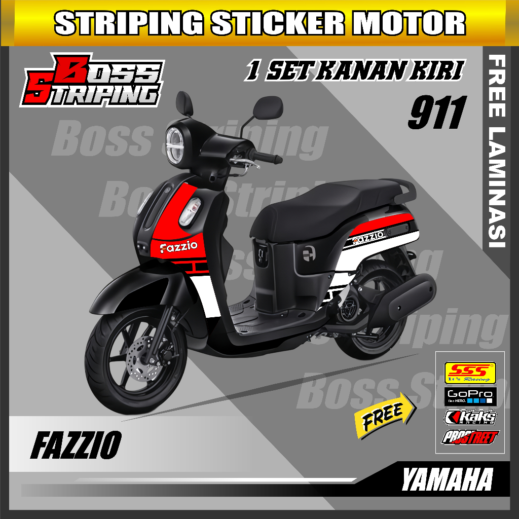 Jual Striping Sticker Variasi Motor Yamaha Fazzio (M911) List Setiker ...