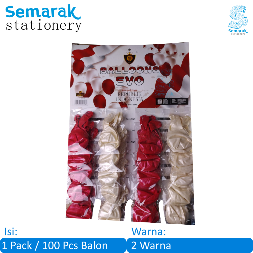 Jual Balloons Evo Balloon Latex Dirgahayu RI Balon Anak Merah Putih [1 ...