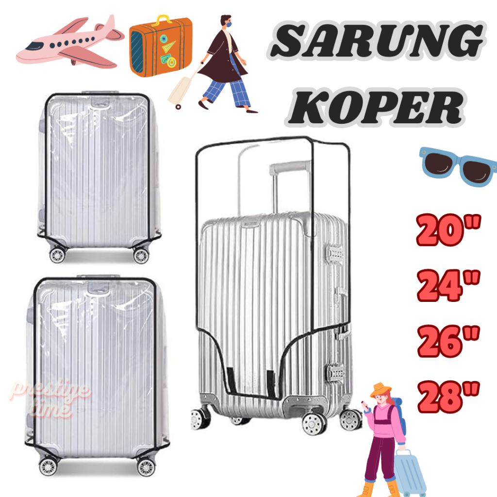 Jual Sarung koper Cover Koper Transparant PVC Kain Elastis Pelindung ...
