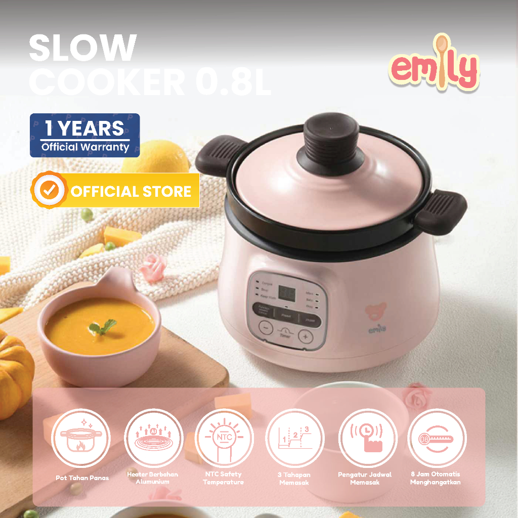 Jual EMILY Slow Cooker Claypot 0.8L | Baby & Family Food Maker | Panci ...