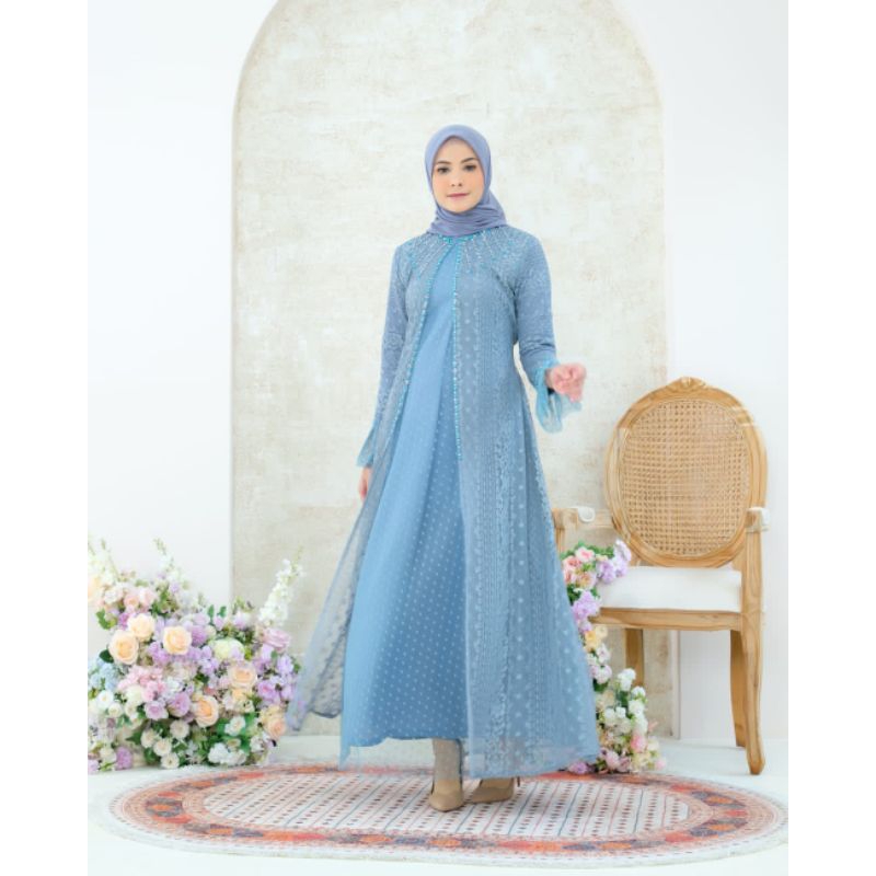 Jual gamis kebaya outer/gamis brukat tille outer/gamis tille/gamis ...