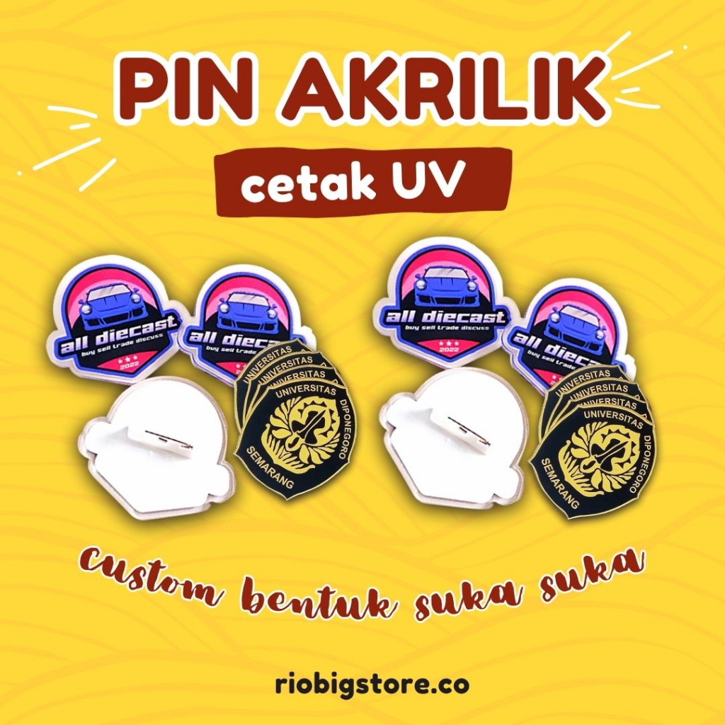 Jual [ CUSTOM ] Pin Akrilik Cetak UV Bros/Bros Akrilik Pin Peniti ...