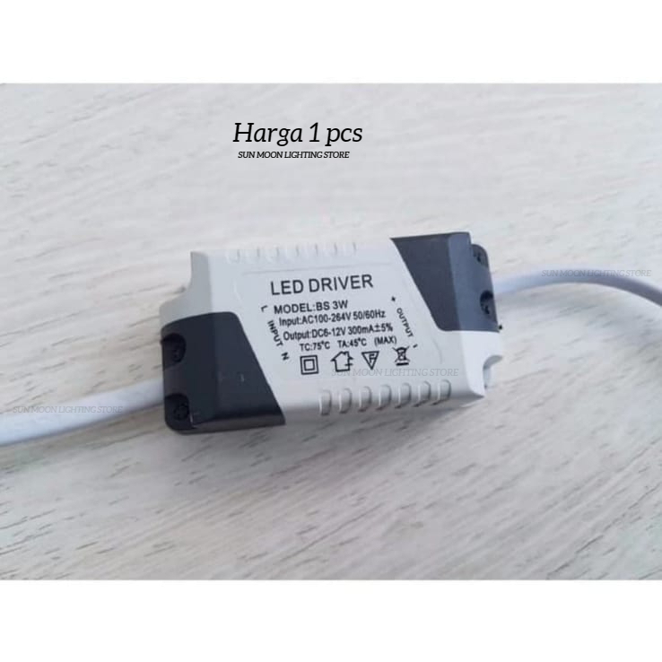 Jual Trafo driver led Plastik 3W power supply hpl cob lampu panel ...