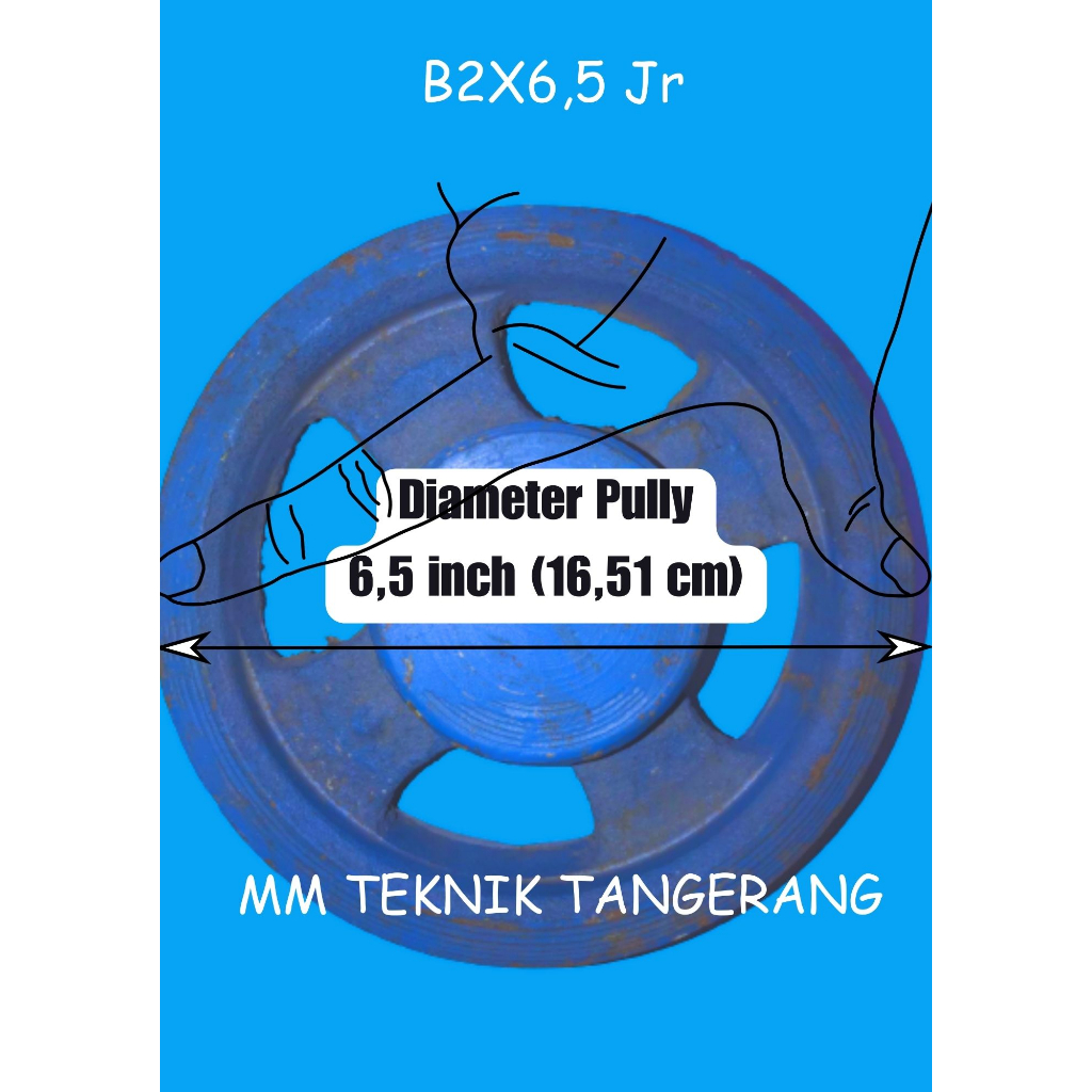 Jual Pully B2 x 6,5" Jari Besi Ancuran Poli B2 x 6,5 inchi Pulley Cor ...