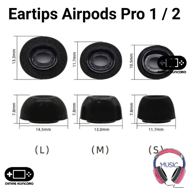 Jual Eartips AirPods Pro 1 / 2 eartip busa memory foam headset pods ...