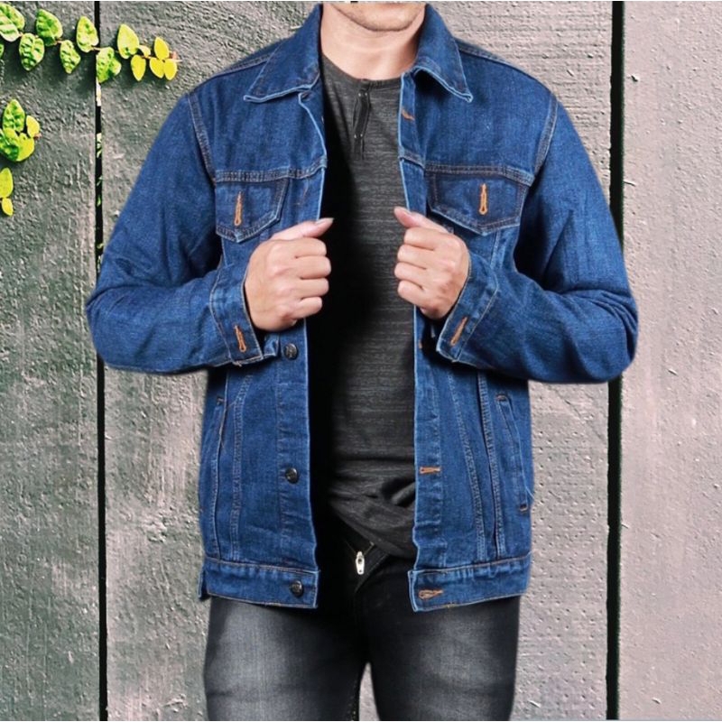 Jual jaket jeans pria jaket denim murah untuk gaya muda naik motor ...