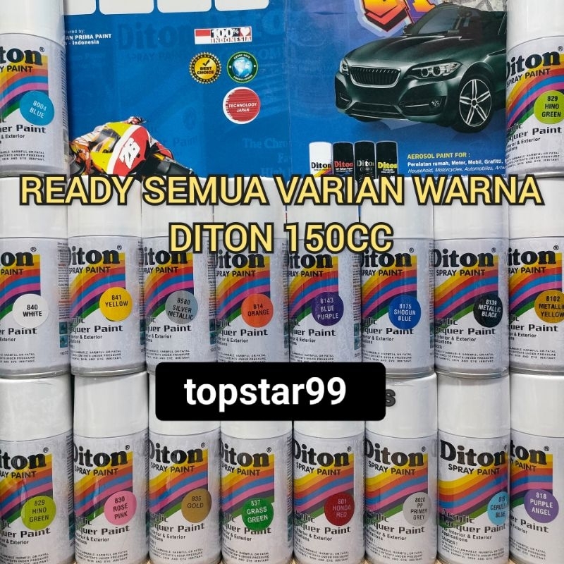 Jual Pilok Pilox Cat DITON Merah Orange Biru Putih Hitam Clear Silver ...