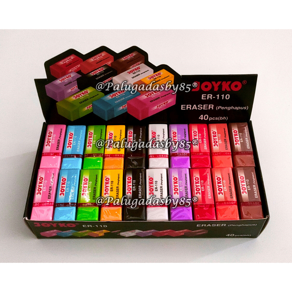 Jual (1 Pak/40 Pcs) Penghapus JOYKO ER-110 10 Warna / Eraser Penghapus Joyko ER-110 / Joyko ...