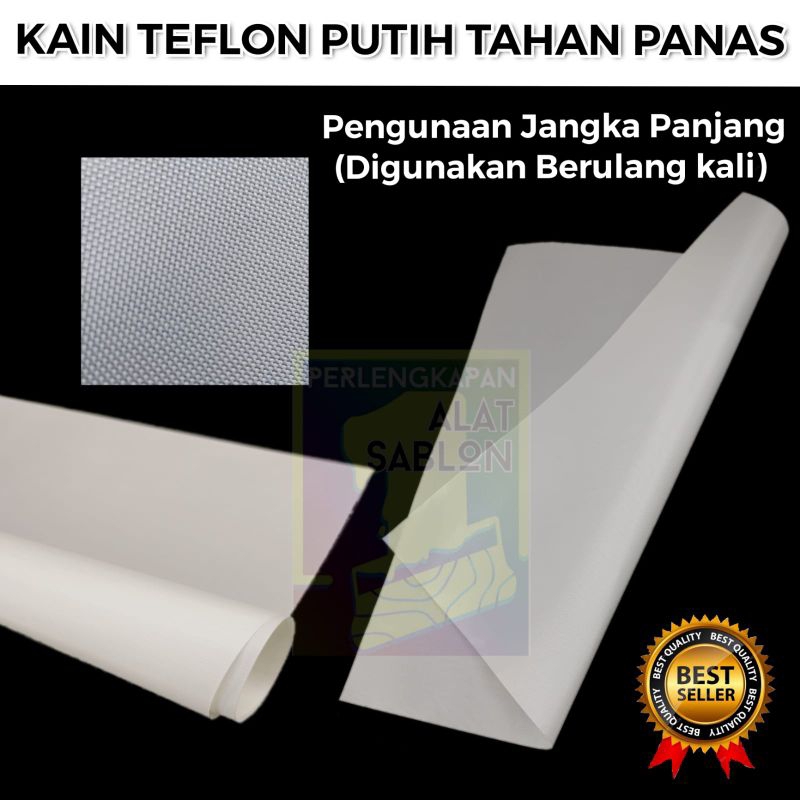 Jual KAIN TEFLON PUTIH 40X50 TAHAN PANAS MESIN PRESS | Shopee Indonesia