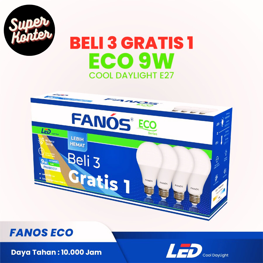 Jual Lampu FANOS ECO LED Light Bulb Pack 9 Watt | Shopee Indonesia