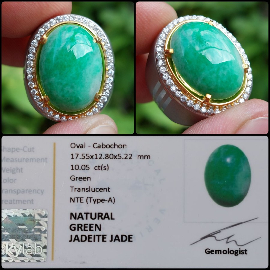 Jual Cincin Batu Giok Asli Natural Jadeite Jade Type A Batu Permata ...