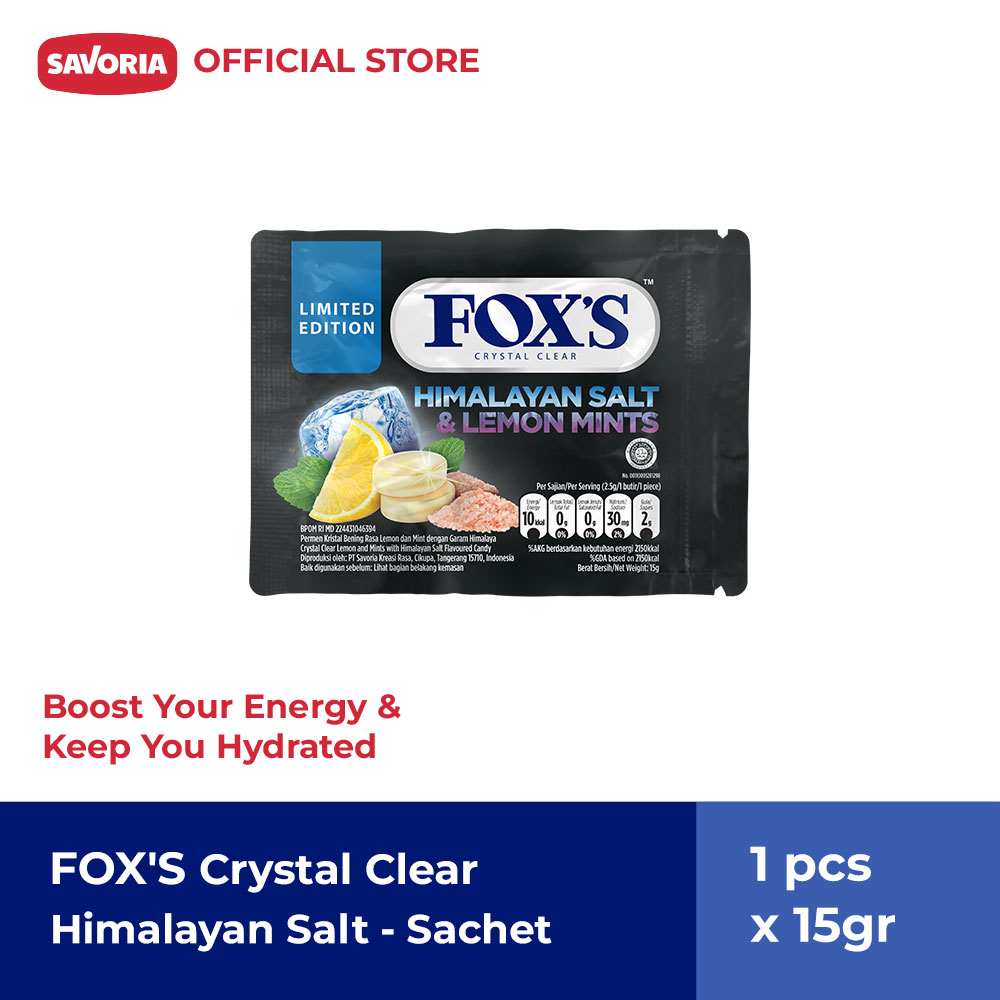 Jual FOX'S Himalayan Salt & Lemon Mints Sachet - Permen Mint 15g ...