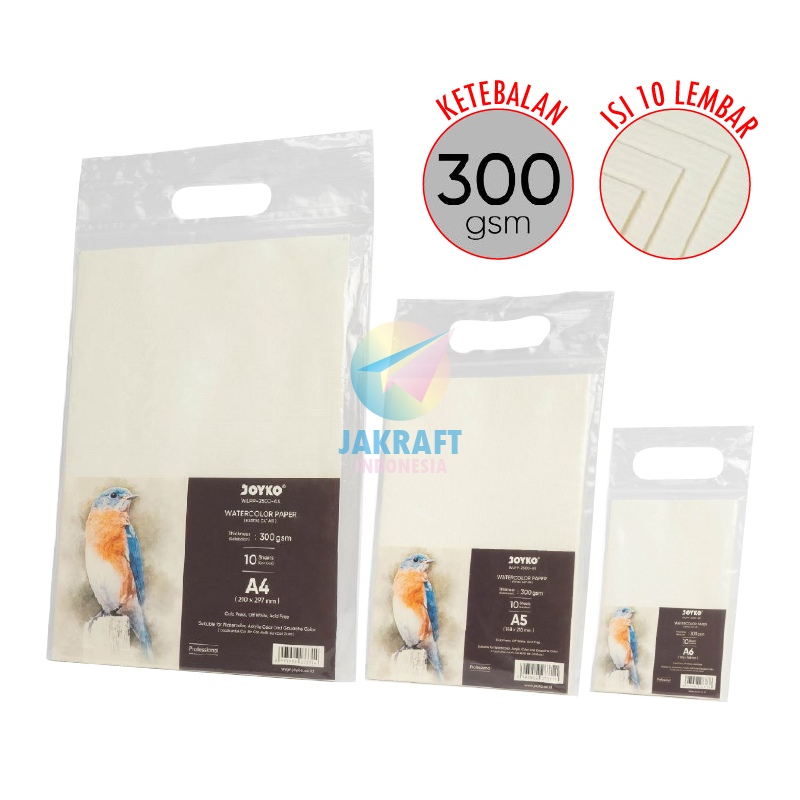 Jual (10 Lembar) Kertas Kanvas Lukis JOYKO WLPP-2500 Besar A4 | Sedang A5 | Kecil A6 Tebal 300 ...