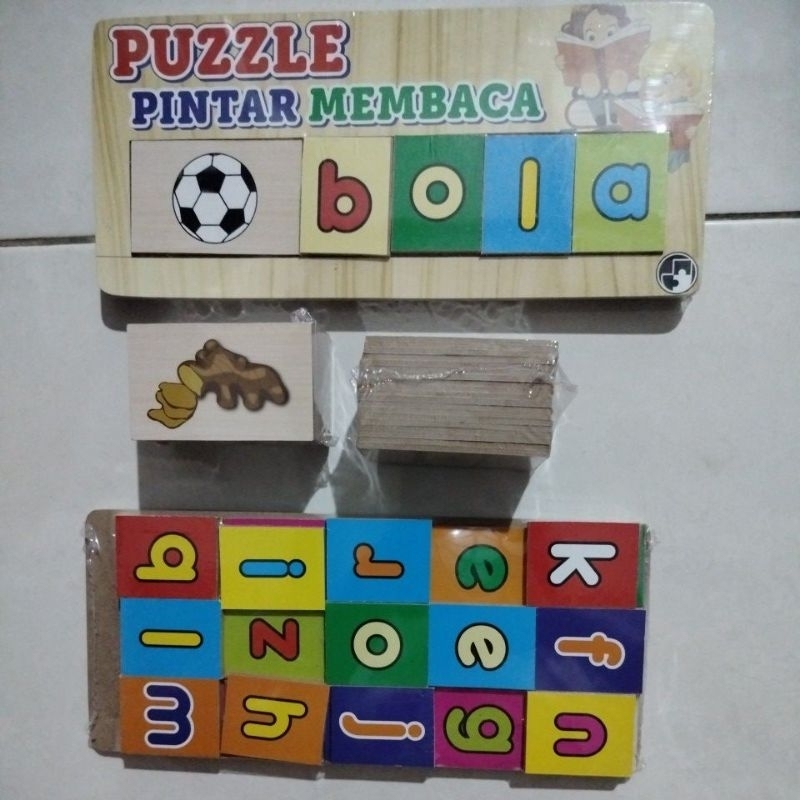 Jual puzzle pintar membaca belajar baca alat peraga paud tk mainan ...