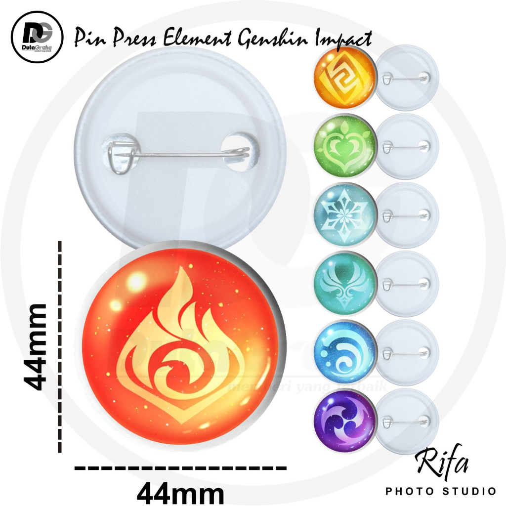 Jual [PIN PRESS] GENSHIN IMPACT ELEMENT Pin Bros Aksesoris Souvenir ...