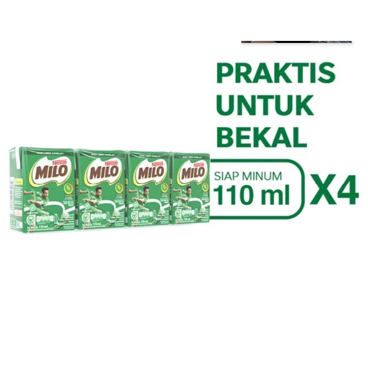 Jual MILO MINUMAN SUSU UHT COKLAT ACTIV GO 110ML (1 PACK ISI 4 PC ...