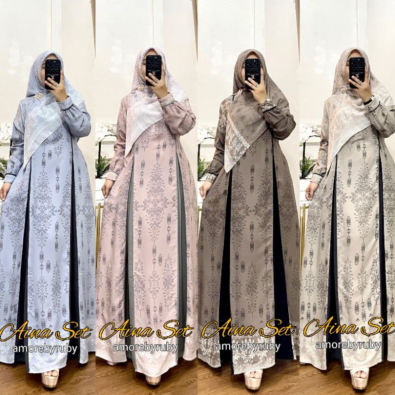 Jual AINA DRESS AMORE BY RUBY ORI DRESS MUSLIM BAJU WANITA DRESS BUSUI ...