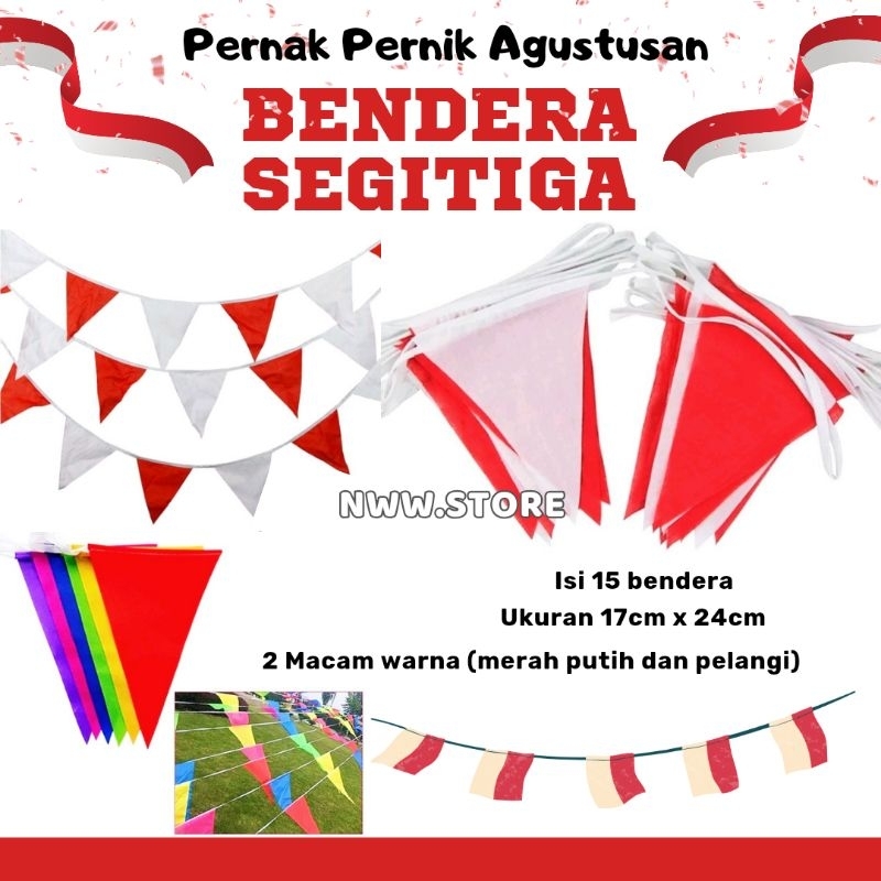 Jual BENDERA SEGITIGA MERAH PUTIH BUNTING FLAG BANTING FLAG MERAH PUTIH SEGITIGA WARNA | Shopee ...