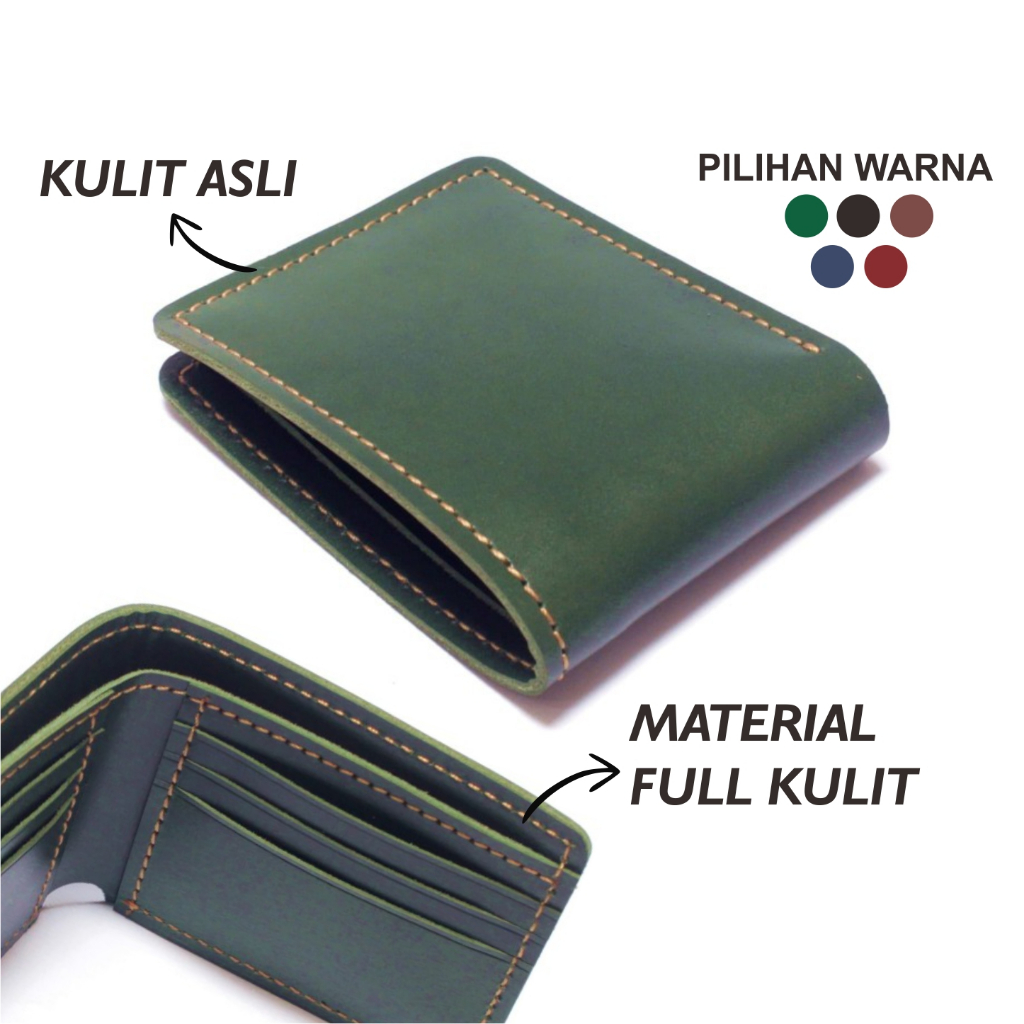 Jual Dompet Pria Kulit Sapi Asli Model Lipat - Bifold Wallet Basic ...