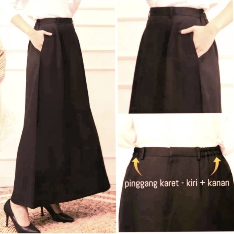 Jual Rok pembina coklat pramuka guru model A line pinggang resleting ...