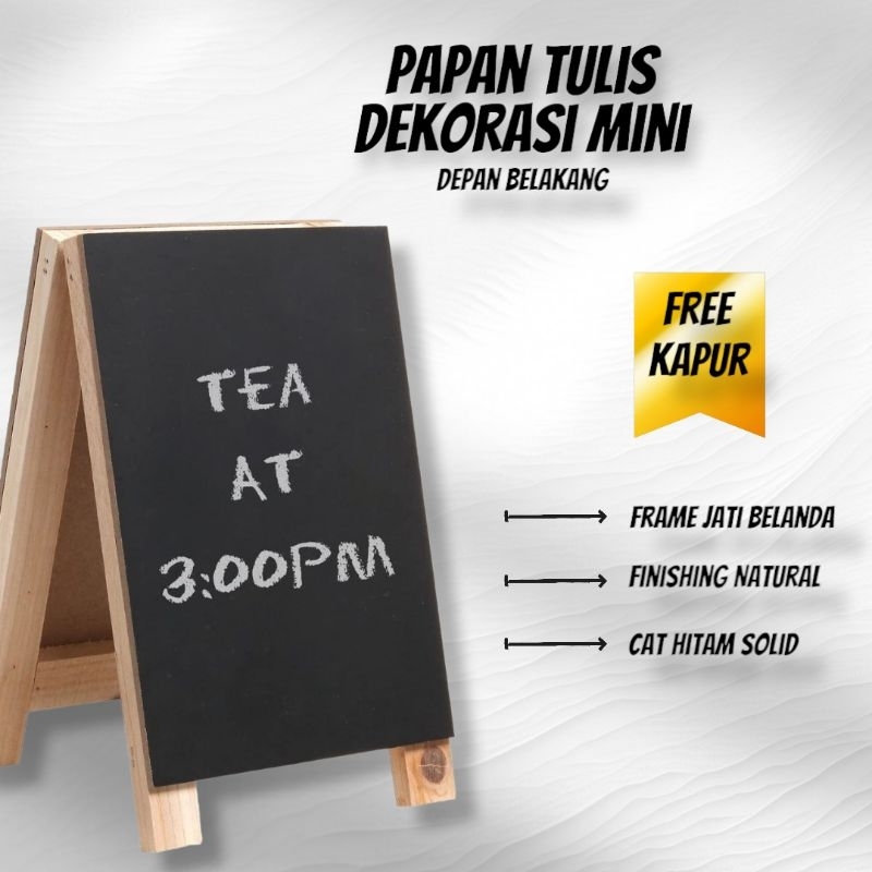 Jual Papan Tulis Blackboard Stand Depan Belakang Dekorasi Menu Cafe ...