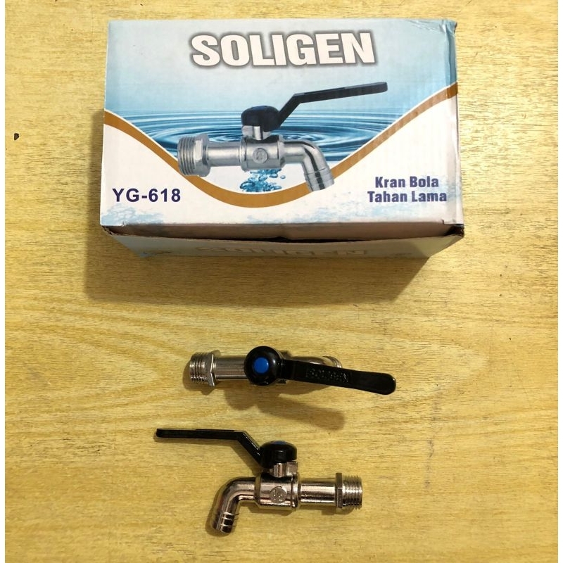 Jual kran gagang hitam soligen 1/2" 3/4" kran air kiri kanan/ kran bola ...
