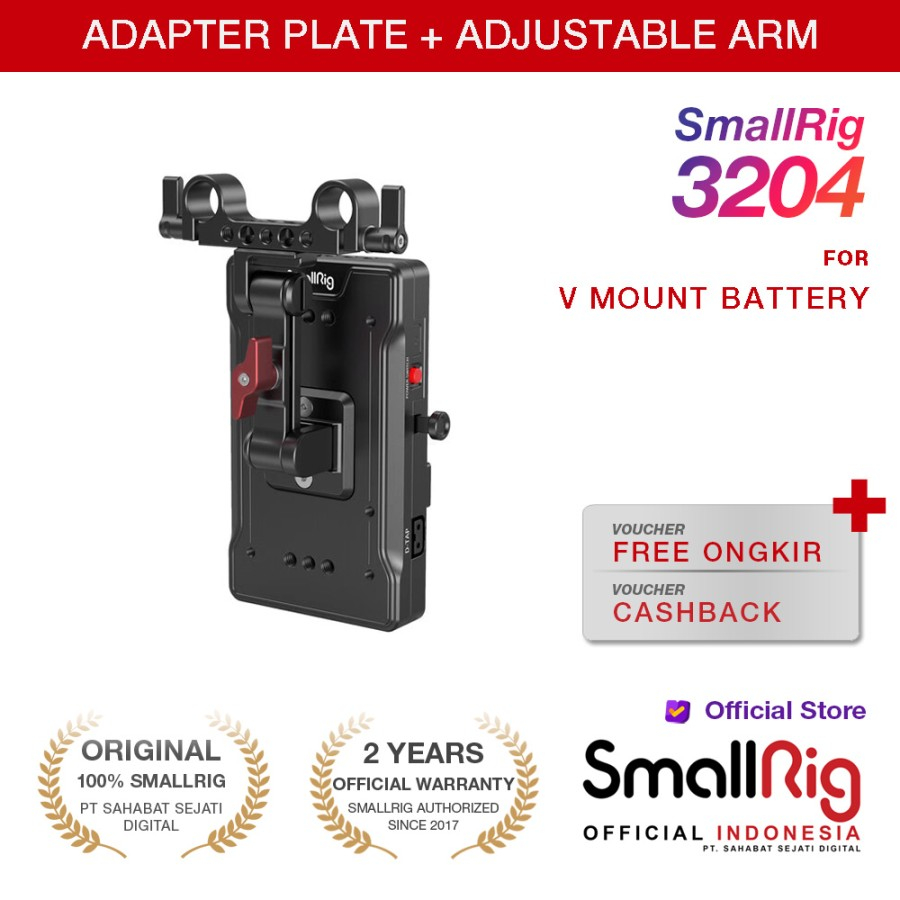 Jual SmallRig V Mount Battery Adapter Plate with Adjustable Arm 3204 ...