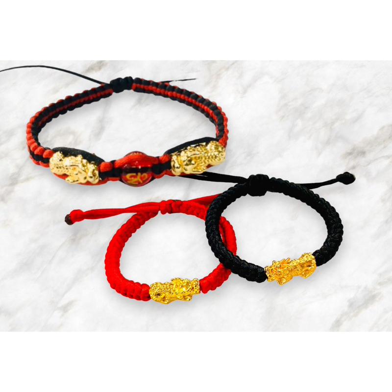 Jual Gelang pixu naga emas tali rajut | Shopee Indonesia