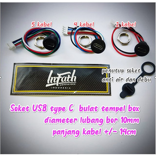 Jual InFath - Soket Bulat tempel Box USB Type C female DC socket 2 4 5 ...