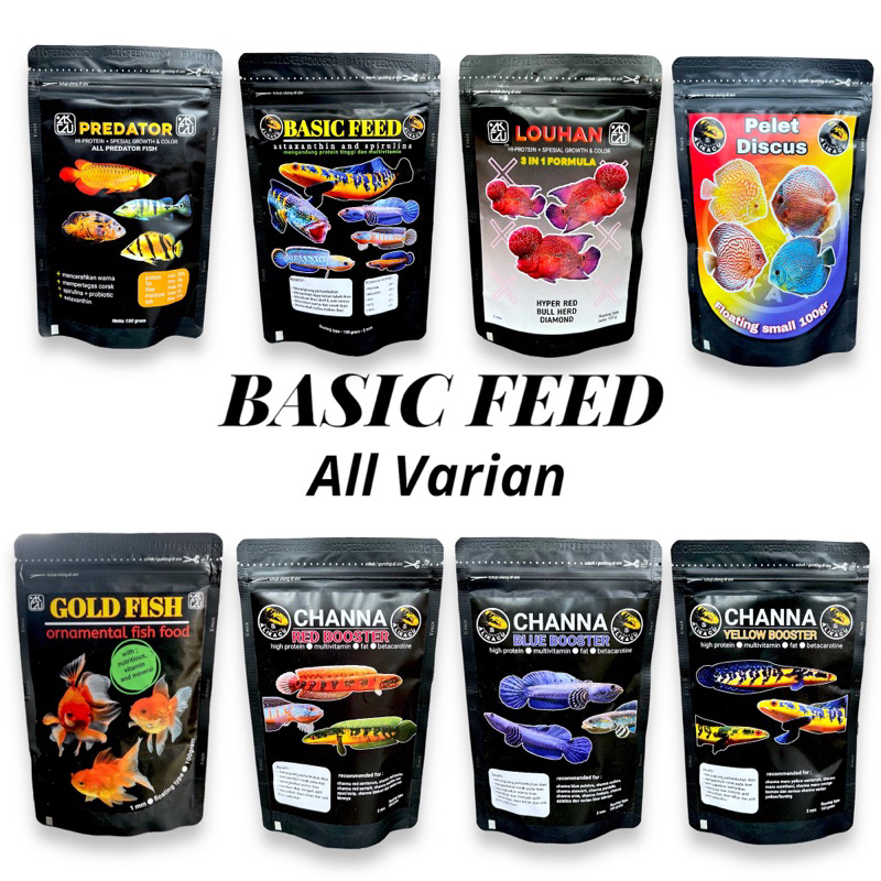 Jual All varian basic feed pelet ikan channa red yellow kuning | pelet ...