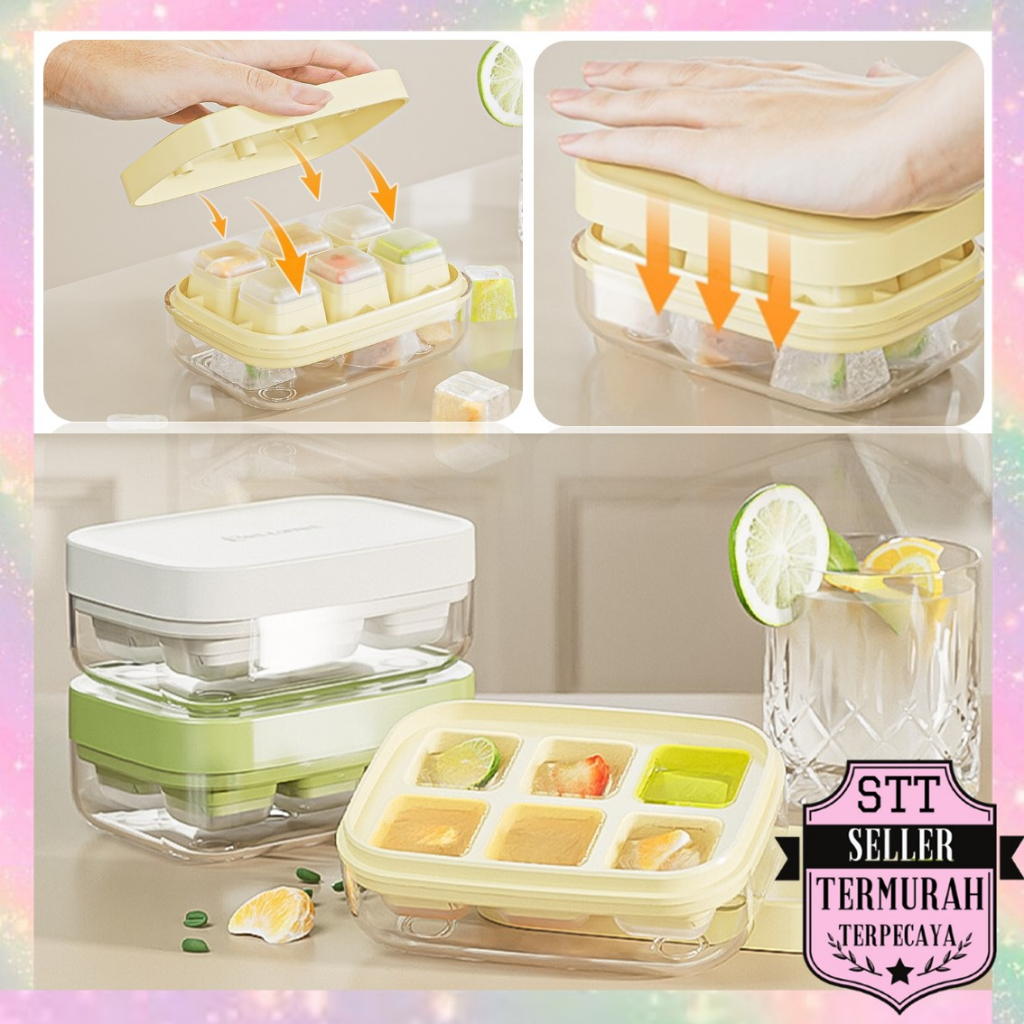 Jual STT 6 SEKAT Cetakan Es Batu Cokelat Jelly Mode Tekan Press Dengan ...