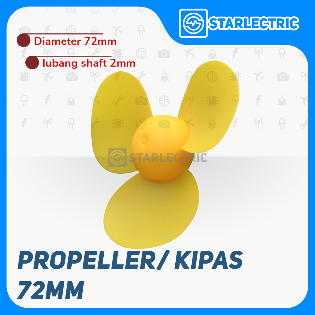 Jual Propeller Mini Fan Kipas Kecil Baling Baling Mainan 72MM 3 Soft ...