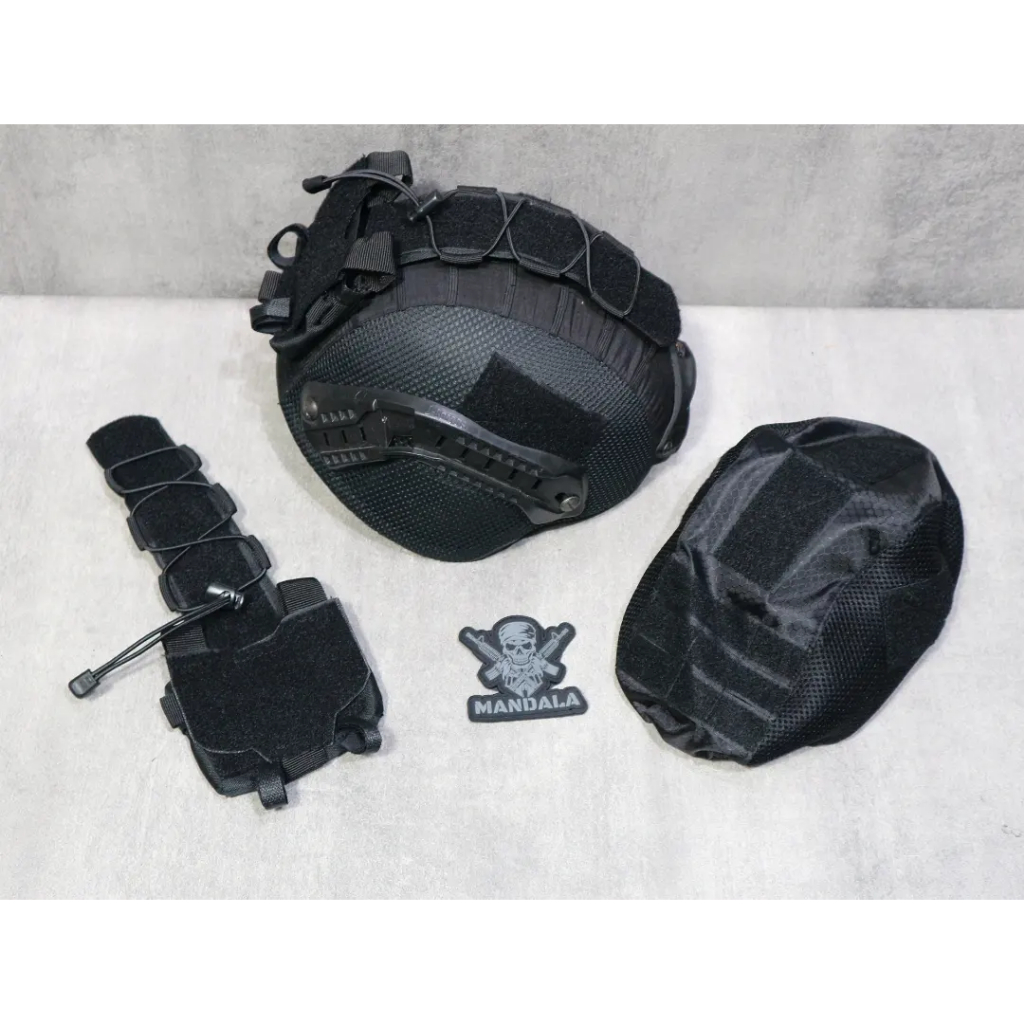 Jual cover Helm tactical hitam / cover baterai case helm / cover helmet ...