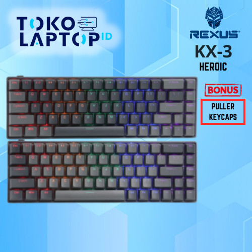 Jual Rexus KX3 / KX-3 Heroic 68% Mechanical Gaming Keyboard | Shopee Indonesia