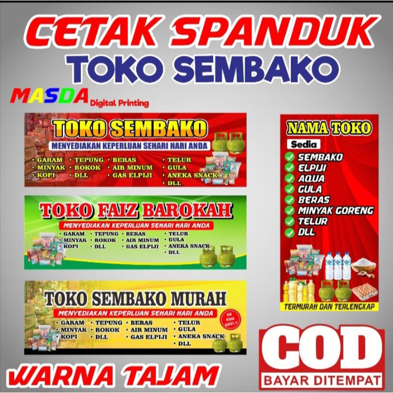 Jual Cetak Spanduk Toko Sembako Custom Murah Cepat Gratis Biaya desain ...