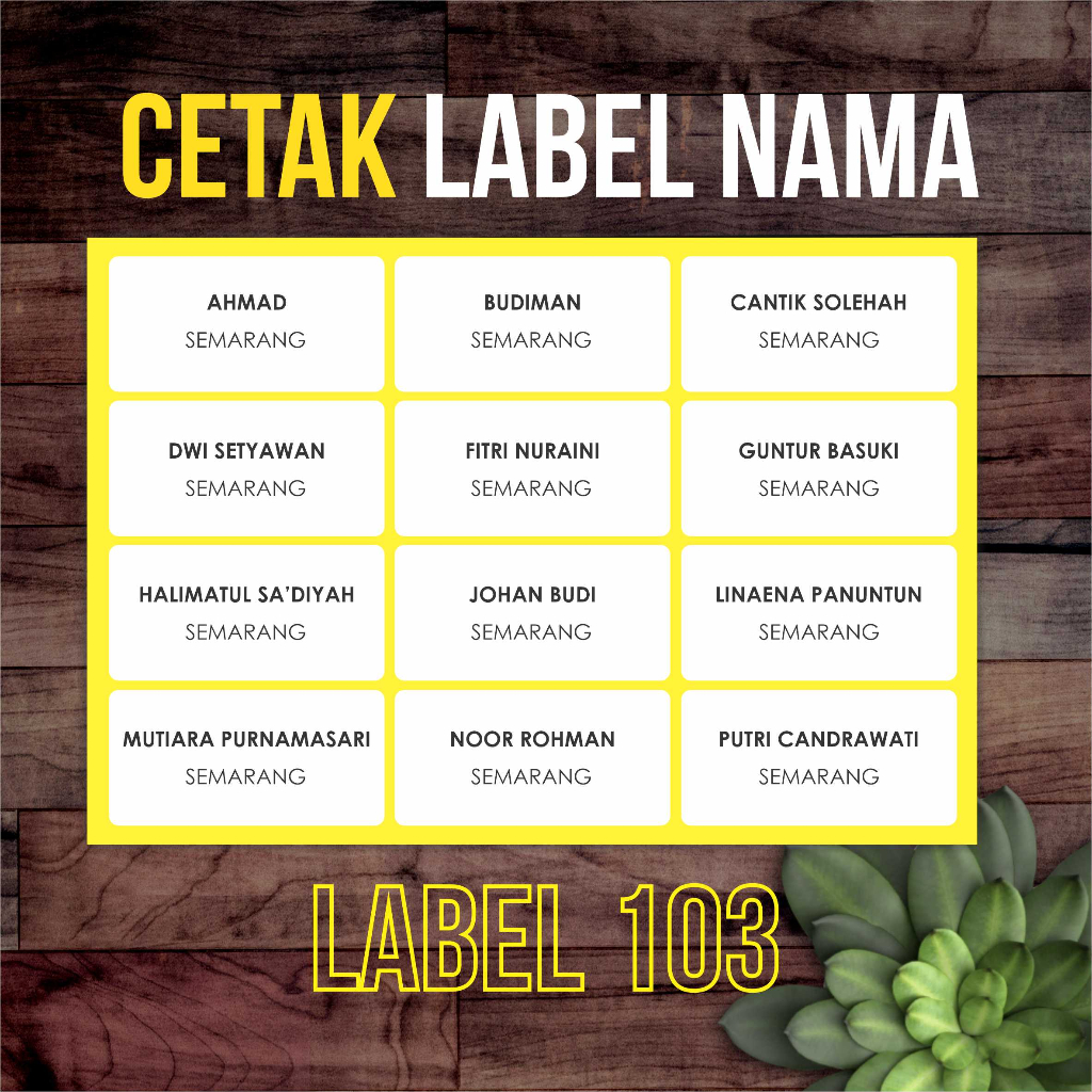 Jual CETAK LABEL NAMA UNDANGAN 103 MURAH CEPAT | Shopee Indonesia