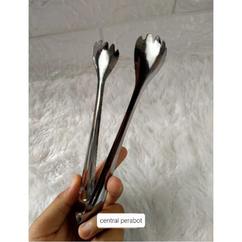 Jual capitan jepitan makanan kue gorengan/capitan makanan kue stainless ...