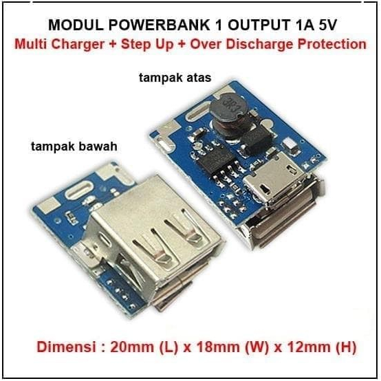 Jual Kit 3-in-1 Modul Power Bank 1.3A ( Step Up + Charging + Protection ...