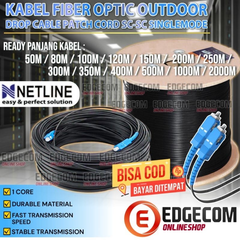 Jual Kabel FO Fiber Optic SC-SC Single Core 200 Meter NETLINE | Shopee ...