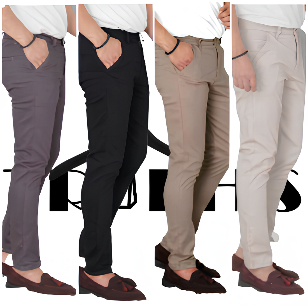 Jual CELANA PRIA CHINO Slim fit Panjang Kerja kantor Santai Liburan Cowok Gentleman Boy ...