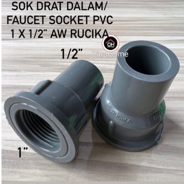 Jual SDD / Faucet Socket PVC 1 x 1/2” AW RUCIKA | Shopee Indonesia
