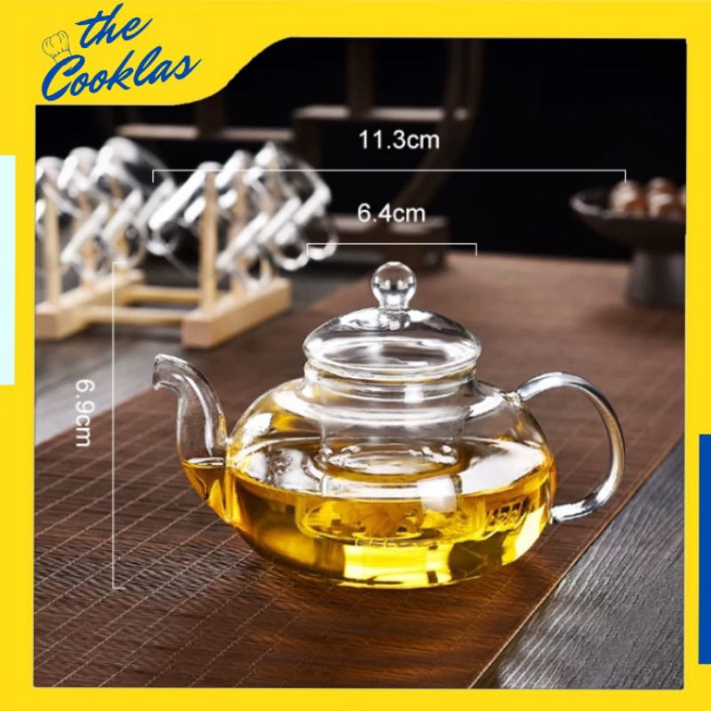 Jual Tea Pot Glass Infuser Teko Teh Saringan Kaca Tahan Panas Dengan ...
