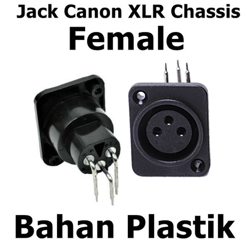 Jual Socket Canon Audio Cable Plastik Connector MIC 3 Pin XLR Female ...